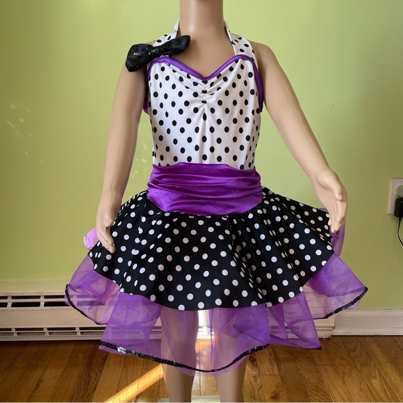 Weissman | Costumes | Weissman Costumes Purple Black White Polka Dot ...